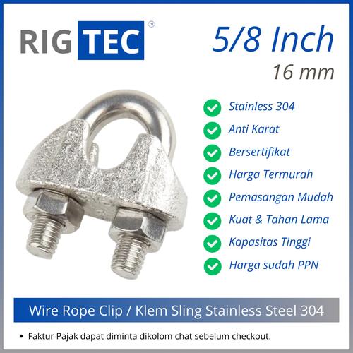 Jual Wire Rope Clip / Klem Sling / Kuku Macan 16 mm 5/8 Inch Stainless ...