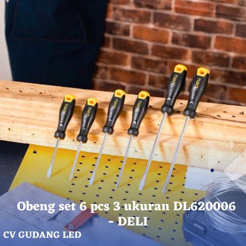 Jual Obeng set 6 pcs 3 ukuran DL620006 - DELI - Kab. Sleman - CV GUDANG ...
