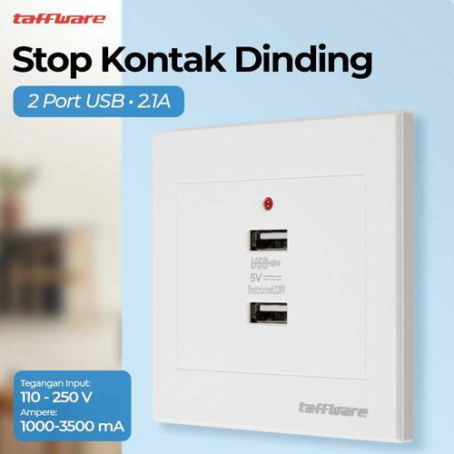 Jual Stop Kontak USB Wall Socket Dinding USB wall power Outlet Putih ...