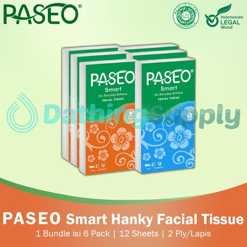 Promo Tissue Paseo Hanky Pocket Facial Non Parfum 12 Sheet 2 Ply isi 6 ...