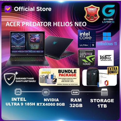 Promo ACER PREDATOR HELIOS NEO 14 ULTRA 9 185H RTX4060 32GB 1TB W11+OHS ...