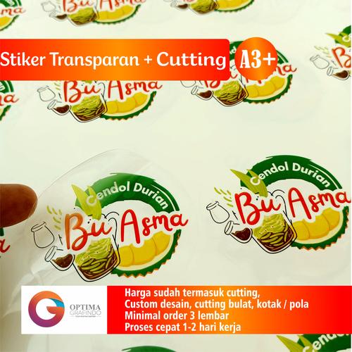 Jual Cetak murah Stiker Sticker label Transparan A3+ dan cutting - Uk ...