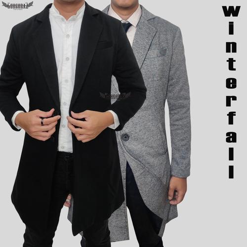 Jual jaket pria long coat pria murah model korea terbaru hitam dan abu ...