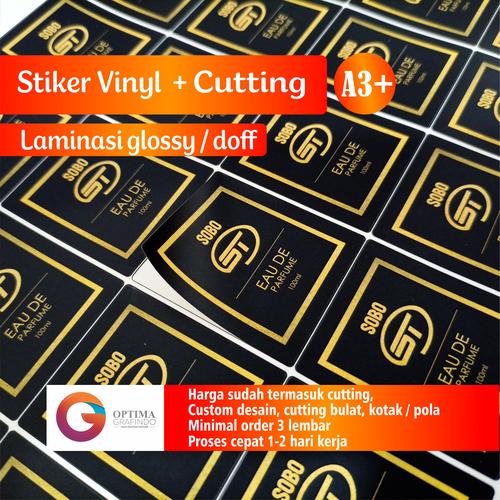 Jual Cetak Stiker VINYL TRANSPARAN A3+ LAMINATING GLOSSY DOF Label ...
