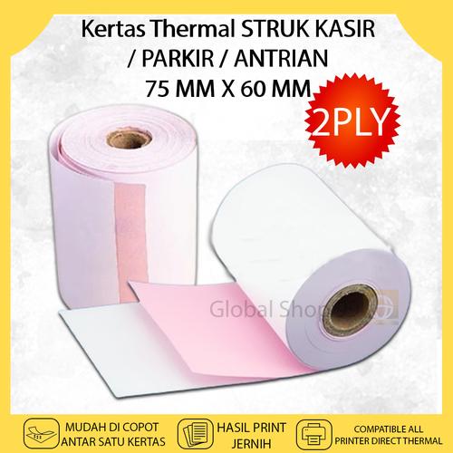 Promo Kertas Struk Nota Kasir Parkir Antri 75 X 60 2PLY HVS PAPER Dua ...