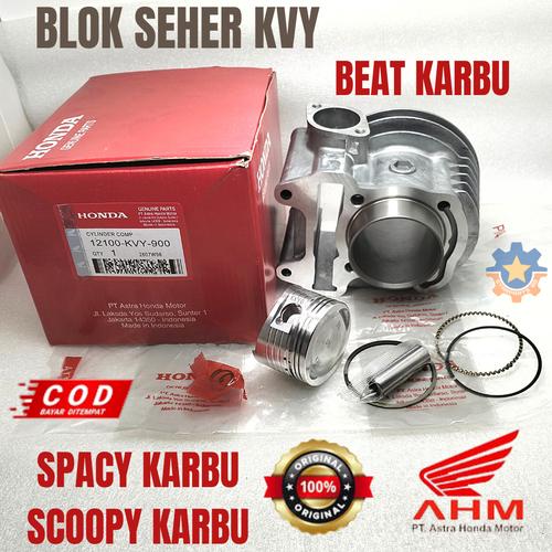 Jual BLOK SEHER SET KVY HONDA BEAT SCOOPY SPACY KARBU ORISINIL AHM PISTON - Kota Tangerang ...