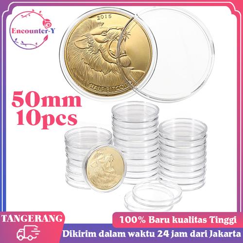 Jual Kapsul Koin Bulat 10pcs Pelindung Koin 50mm Tempat Koleksi Koin Transparan Kotak Koin Coin ...