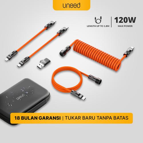Promo UNEED Kabel Data Spring Set Extension PD 120W Type C Lightning -UCB502 - Jakarta Utara ...
