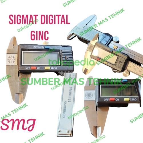 Jual sigmat digital 6 inc Taiwan electric digital caliper 150mm alat ...