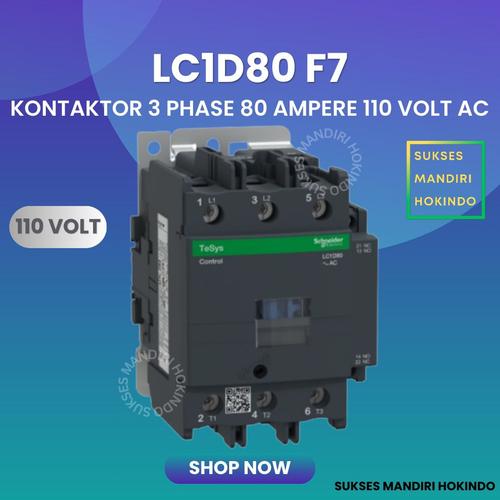 Promo Kontaktor 3P 80A 3 Phase 80 Ampere Coil 110Volt AC 3 Pas 80 Amper ...