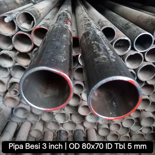 Jual Pipa Besi 3 inchi | OD 80mm ID 70mm Tebal 5mm - 15 cm - Kota ...