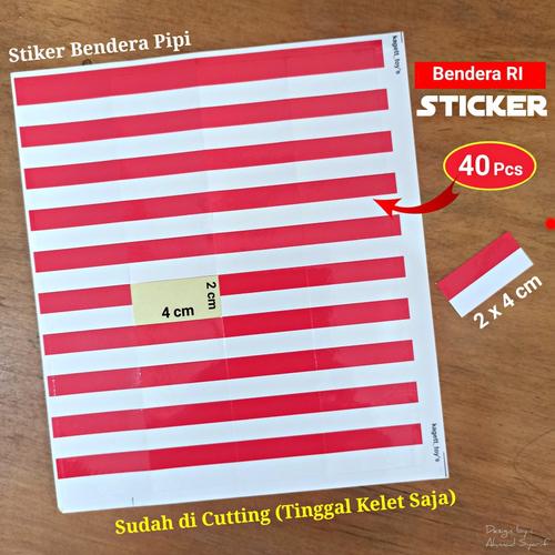 Jual stiker bendera pipi aksesoris HUT RI motif random ukuran bendera ...