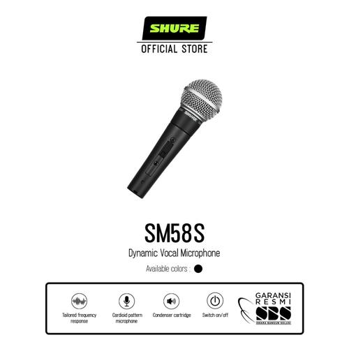 Promo Shure SM58S SM58 S Dynamic Vocal Microphone (ON/OFF SWITCH) Cicil ...