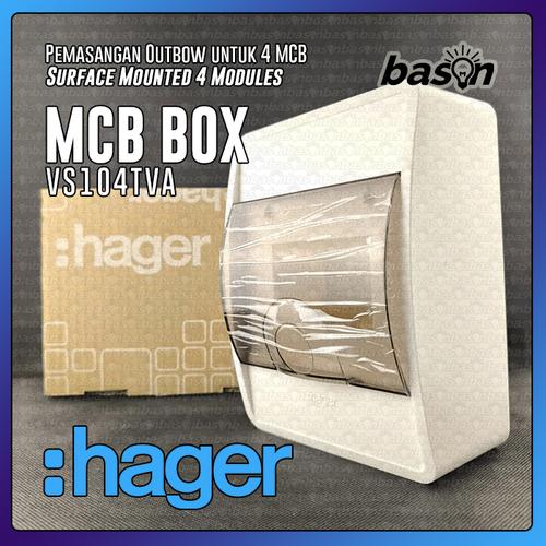 Promo HAGER MCB Box VS104TVA Surface Mounted - 4 Group MCB Panel Outbow ...