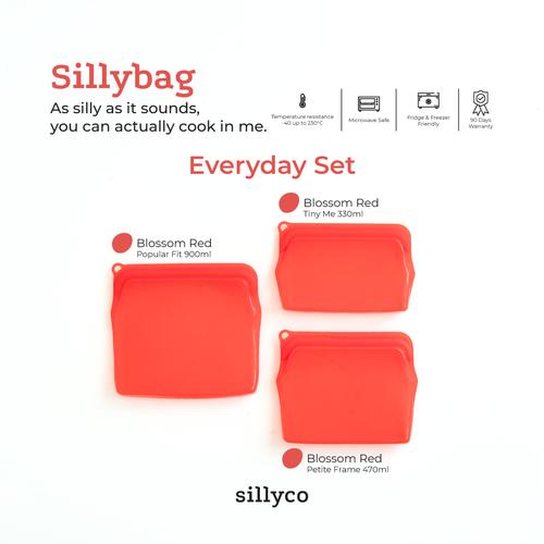 Jual Sillyco - Sillybag Everyday Set - 3pcs - Reusable Silicone Pouch - Pumpkin Orange , Kemasan ...