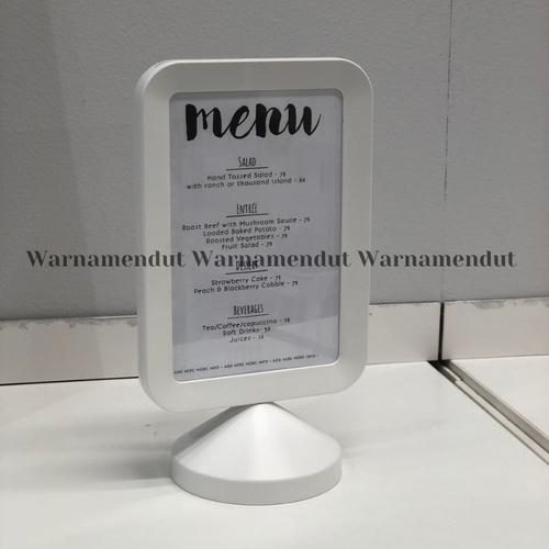 Jual Bingkai foto menu meja 4R 2 sisi plastik WMO AC1015 - Putih - Kab ...
