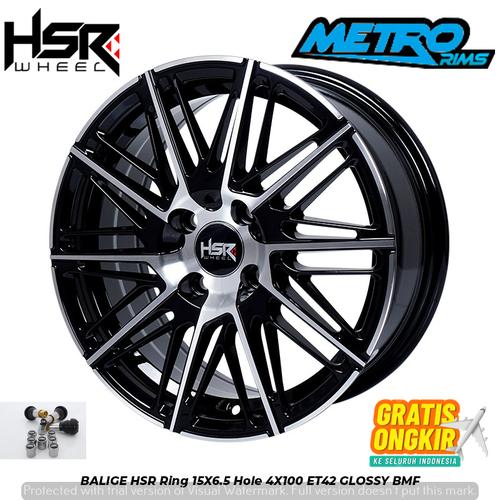 Jual Velg hsr balige r15 pcd 4x100 glossy black cocok untuk starlet ...