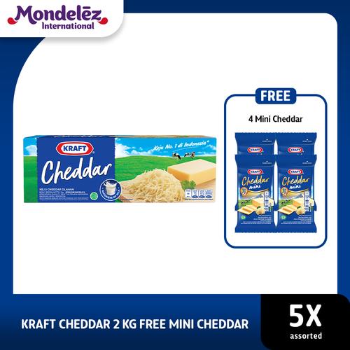Promo Kraft Keju Cheddar Loaf 2 Kg - Free Mini Cheddar 4 Pack - - Oreo ...