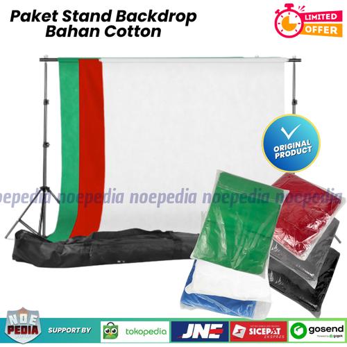 Jual Paket Stand Background 3 x 2 m Backdrop Kain Cotton 300 x 200cm ...