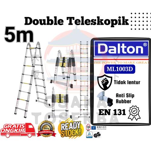 Jual Tangga Double Teleskopik 5M DALTON ( 2.5m x 2.5m ) / Double Telescopic Ladder 5 Meter ML ...