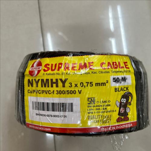 Jual Supreme Kabel Listrik NYYHY 3x0.75mm @50 Mtr Hitam / Kabel Listrik Serabut 3x0.75mm ...