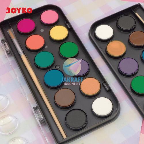 Promo Cat Air Watercolor Cake 12 Warna JOYKO WC-3-12 + Bonus Kuas Lukis ...
