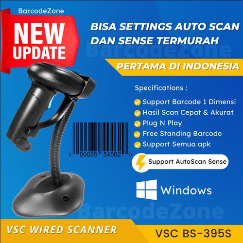 Promo BARCODE SCANNER AUTO SENSE / STAND 1D VSC 1000 - USB Laser ...