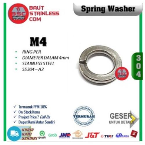 Jual RING PER STAINLESS ss304 M4 ISI 50PCS - Kab. Bekasi ...