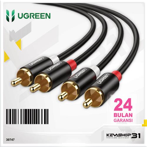 Promo Kabel RCA Audio jack 2 Male to 2 Male Stereo hifi UGREEN Gold ...