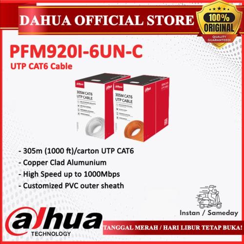 Jual Kabel LAN UTP IP Cat 6 DAHUA PFM920I-6UN-C OFC 305M White / Putih ...