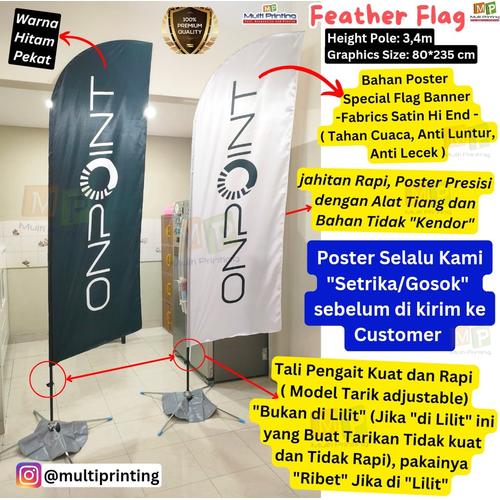 Promo Flag Banner+ Feather Banner 3m / Feather Flag 5m + Cetak Poster ...