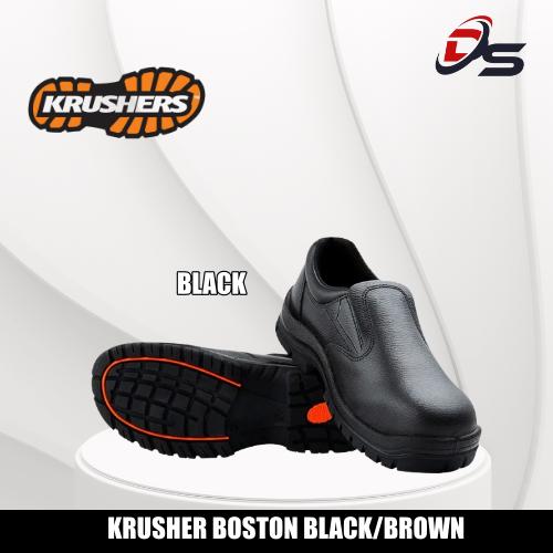 Jual KRUSHERS Boston Sepatu Safety Shoes Slip On Krusher Black - Hitam ...