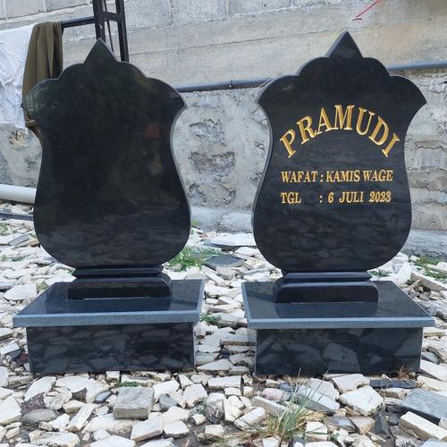 Jual Sepasang maesan pondasi nisan pipih batu granit hitam glossy 30x60 ...