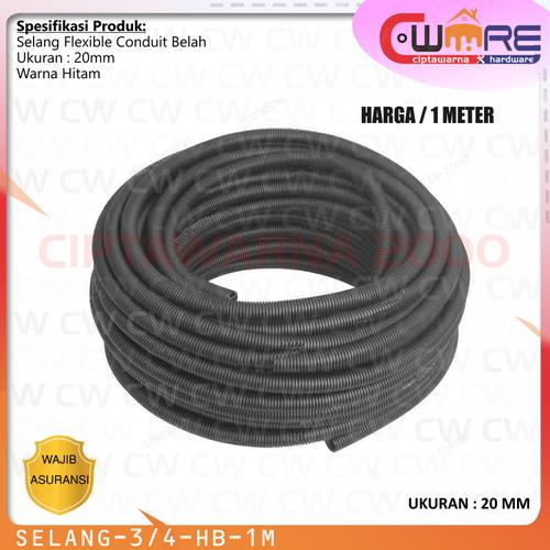 Jual Selang Fleksibel Flexible Conduit Belah Pipa Listrik Spiral Hitam ...