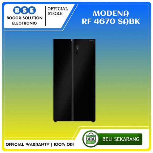 Promo Kulkas Side by Side Modena RF 4670 SABK 467 Liter Modena Inverter ...