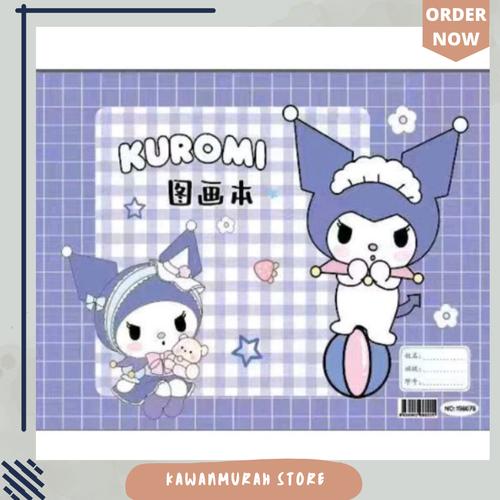 Jual Buku Gambar A4 Polos Motif Kuromi Lucu 25 Lembar Bonus Sticker ...