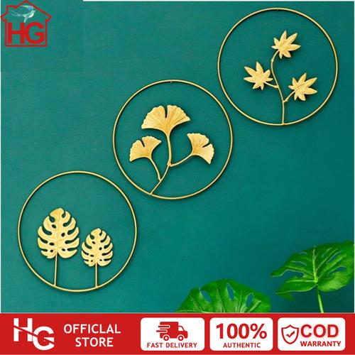 Promo Wall Decor Metal Hiasan Dinding Daun Aesthetic Nordic Style ...