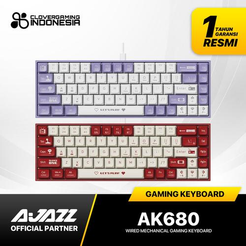Jual Ajazz AK680 / AK-680 Wireless Mechanical Gaming Keyboard Dual Mode ...