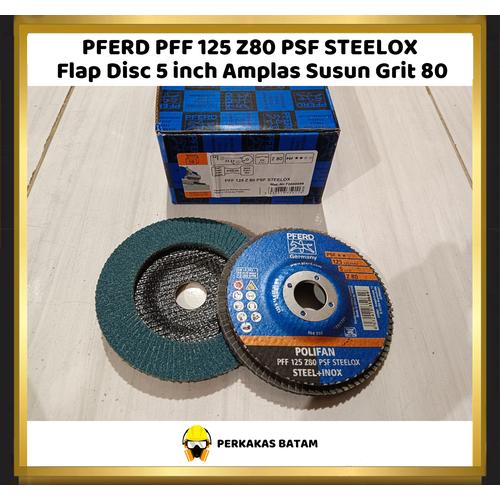 Jual PFERD PFF 125 Z80 PSF STEELOX Flap Disc 5 inch Amplas Susun Grit ...