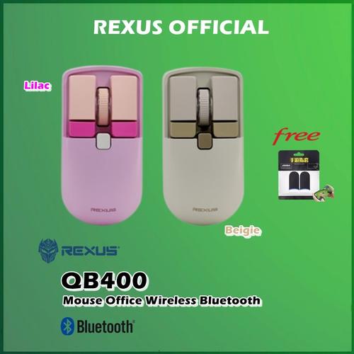 Promo Rexus QB400 Mouse Office Wireless Bluetooth QB 400 - Lilac ...