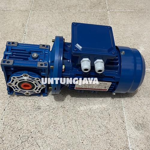 Jual GEARBOX WORM GEAR NMRV 50 1:30 + DINAMO ELEKTRO MOTOR FLANGE 1/2 ...