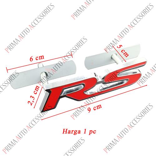 Jual Emblem Mobil Grill Logo RS Bahan Metal Variasi - Merah Chrome ...