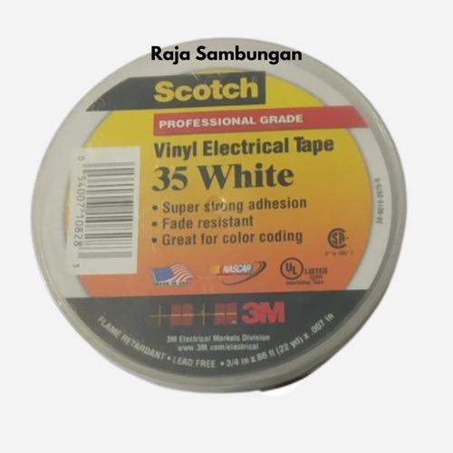 Jual Vinyl Electrical Tape Scoth 35 White Putih Isolasi Solasi Listrik ...