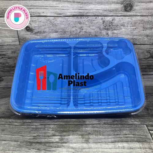 Jual Mika Bento BIRU/Tray Bento 4 Sekat/Bento Bintang/Bento Box/Kotak ...
