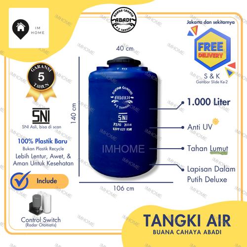 Jual Tangki / Toren Air Buana 1000 Liter T1000 Murah - Non Radar - Kota ...