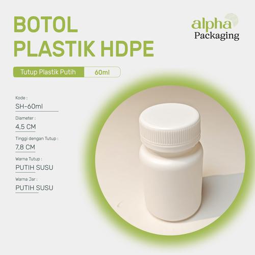 Jual Botol Plastik HDPE Kapsul Botol Kapsul 60ml Botol obat Putih - Kab. Tangerang - Alpha ...