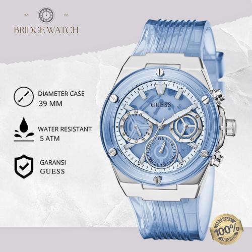 Promo Jam Tangan Wanita Guess GW0409L1 Original Chronograph Blue Silver ...