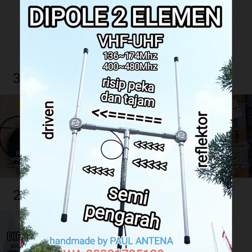 Jual ANTENA DIPOLE 2 ELEMEN VHF-UHF 136-174/400-480Mhz - Kab. Bogor - Embul Teknik | Tokopedia