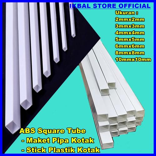 Jual Abs Square Tube Maket Pipa Kotak Stick Plastik Kotak 2mm 3mm 4mm ...