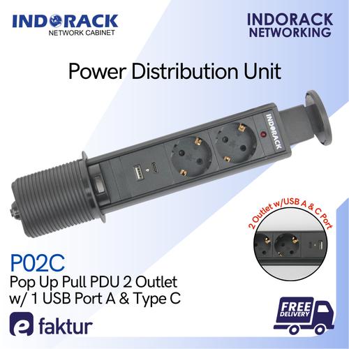 Promo INDORACK Power Socket PDU 2 Outlet Stop Kontak Tanam 2 Lubang w ...